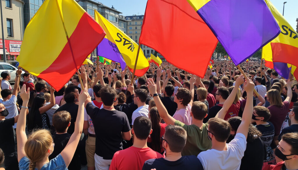 Découvrez l'histoire fascinante du drapeau rouge, jaune et violet ...